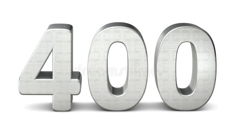 400 Number 3d Silver Structure 3d Stock Illustration - Illustration of ...