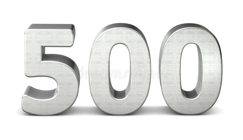 500 Number 3d Silver Structure 3d Stock Illustration - Illustration of ...