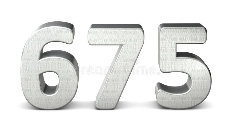 675 Number 3d Silver Structure 3d Stock Illustration - Illustration of ...