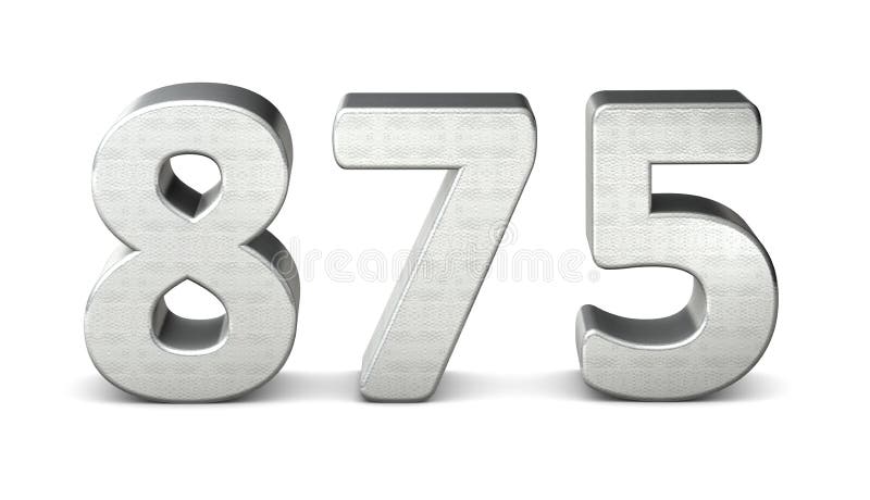 875 Number 3d Silver Structure 3d Stock Illustration - Illustration of ...