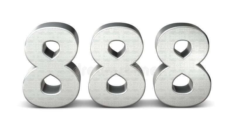 888 Number 3d Silver Structure 3d Stock Illustration - Illustration of ...