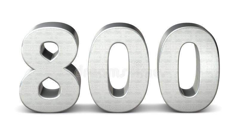 800 Number 3d Silver Structure 3d Stock Illustration - Illustration of ...