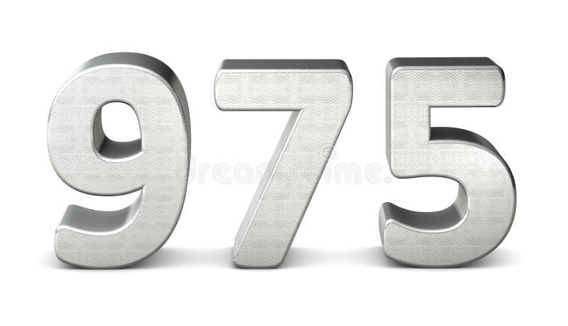 975 Number 3d Silver Structure 3d Stock Illustration - Illustration of ...