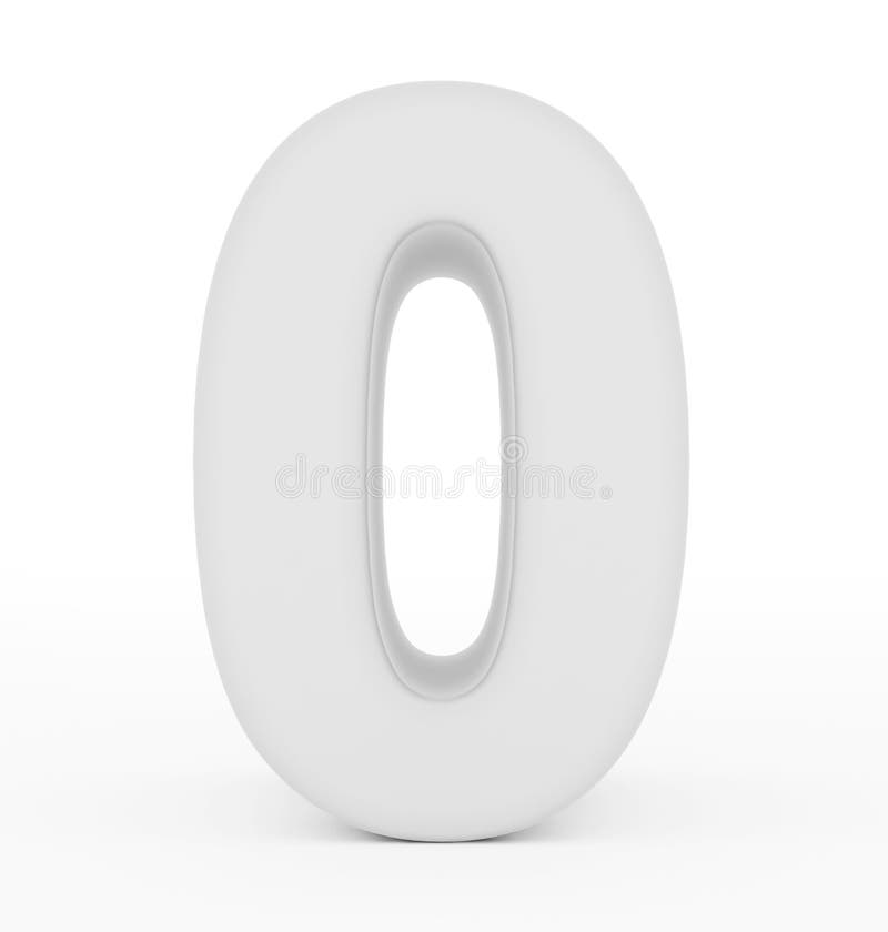 Number 0 3d White Isolated on White Stock Illustration - Illustration ...