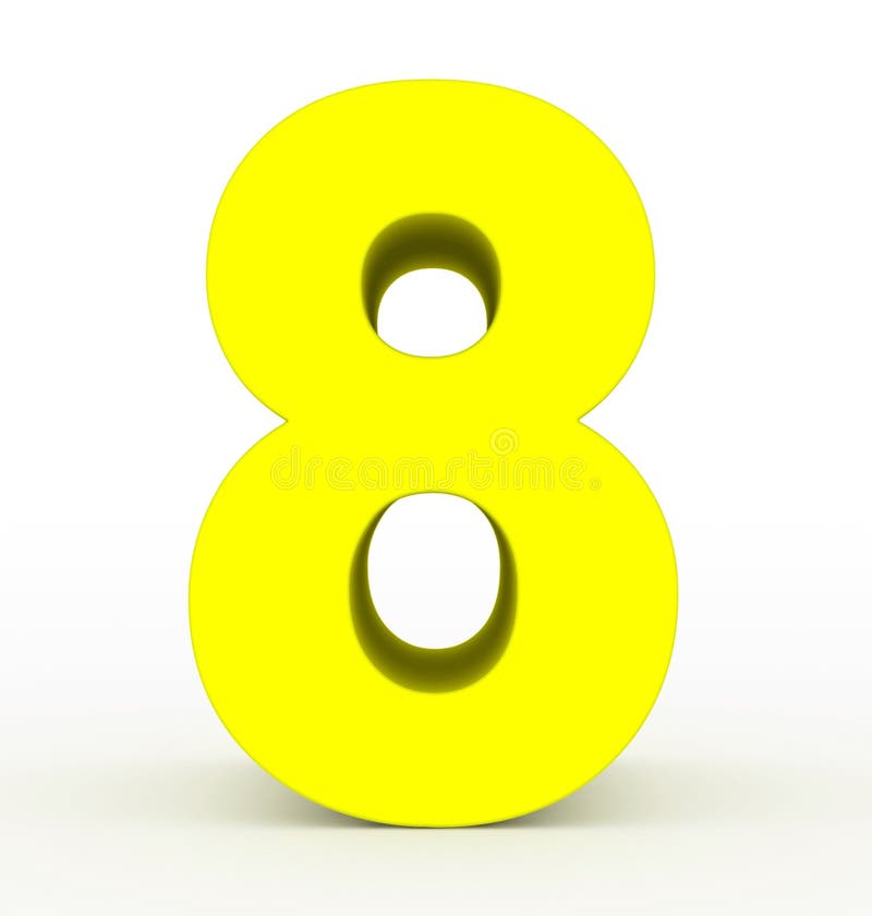 Number 9 3d Yellow Isolated on White Stock Illustration - Illustration ...
