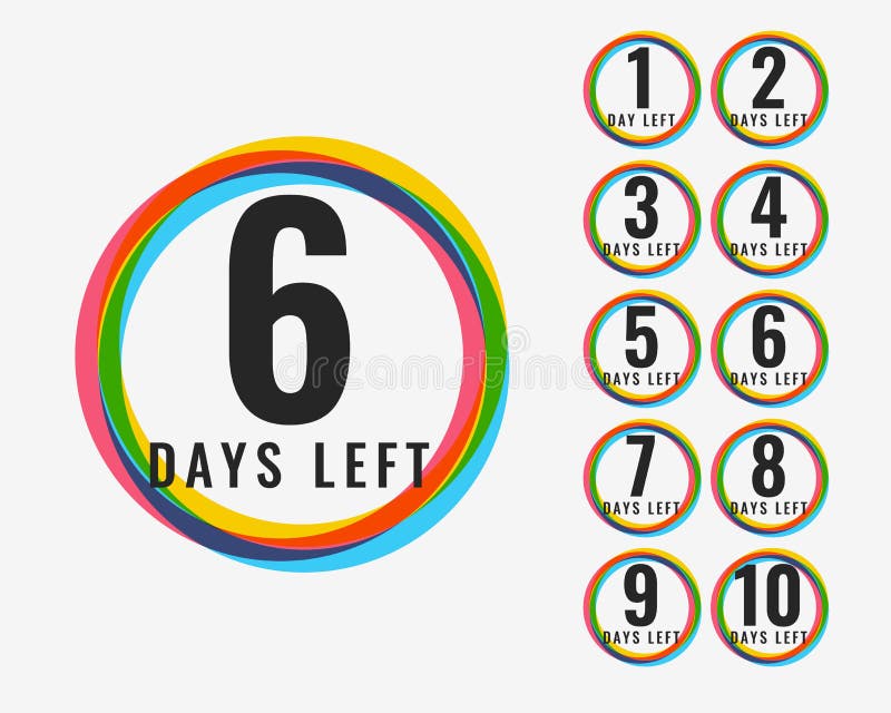 Number of Days Left Colorful Symbol Design Stock Vector - Illustration ...