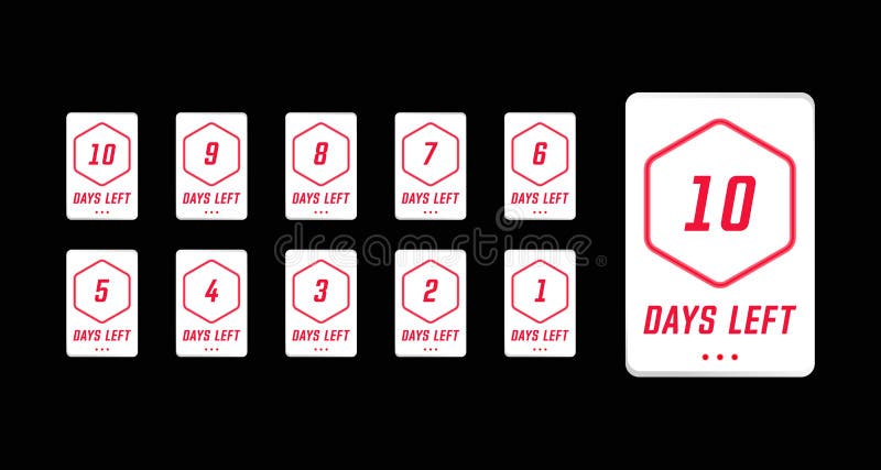Number Days Left Countdown in Simple Modern Card Design Vector Stock ...