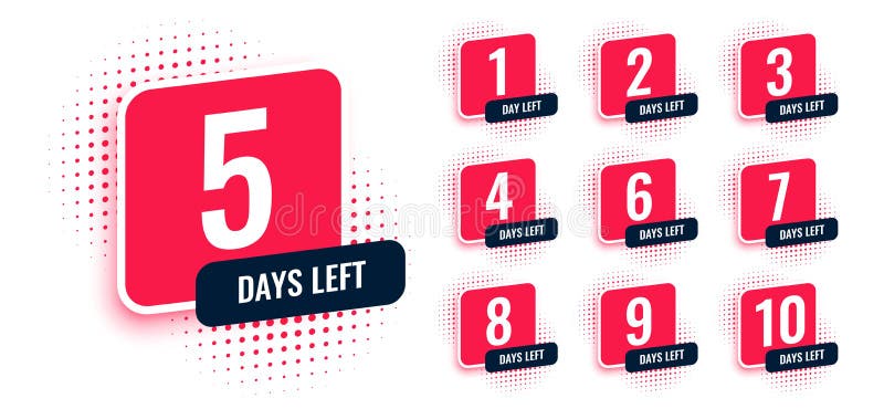 Number of Days Left Countdown Timer Banners Stock Vector - Illustration ...