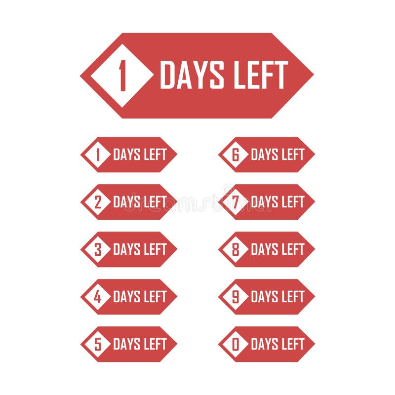 Number Days Left Countdown Vector Template Illustration Stock Vector ...