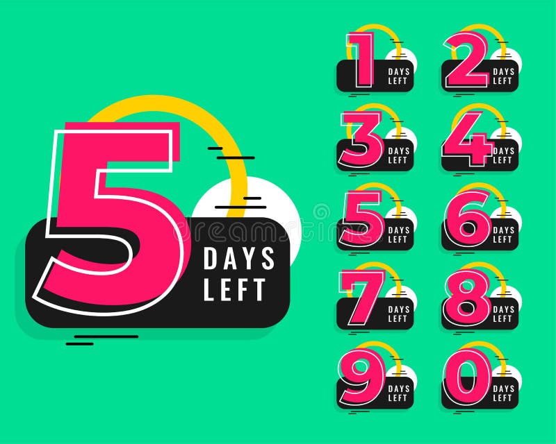 Number of Days Left Counter Abstract Design Stock Vector - Illustration ...