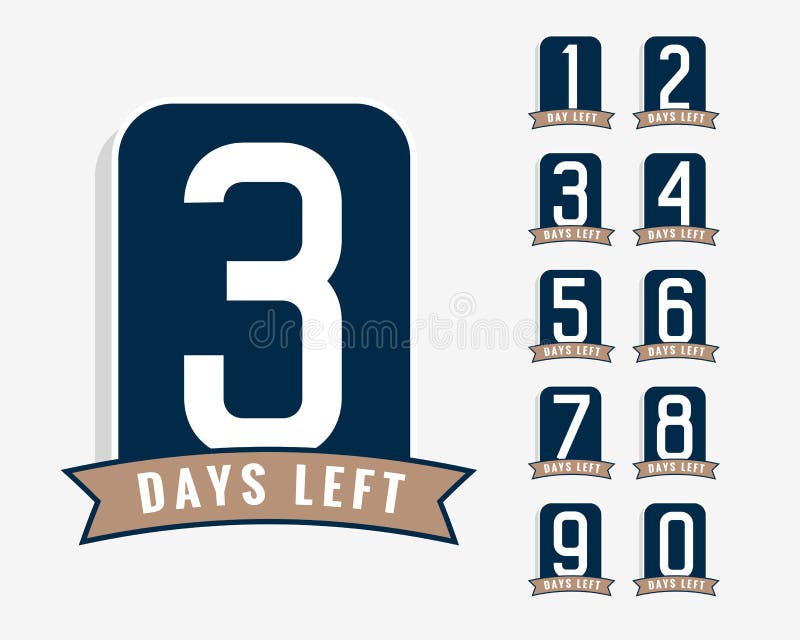Number of days left label stock vector. Illustration of countdown ...