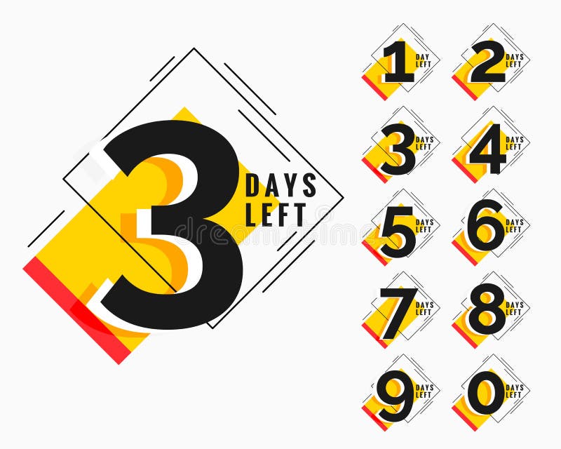 Number of Days Left Modern Memphis Style Banner Stock Vector ...