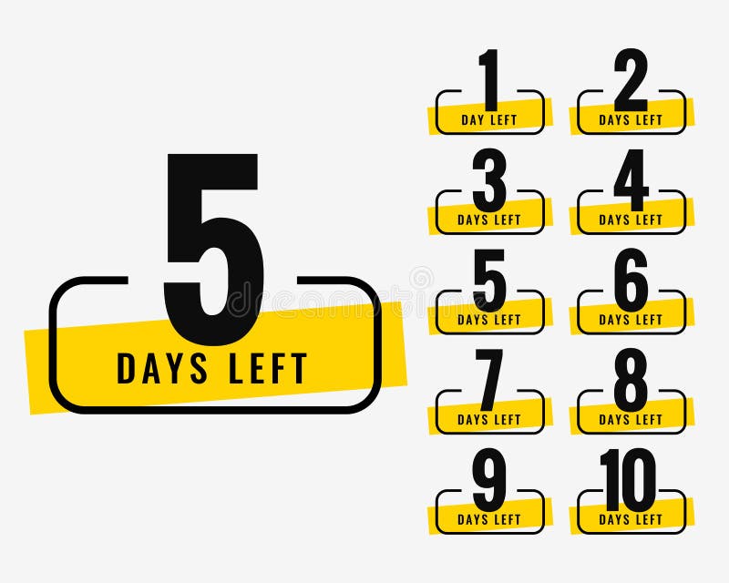 Number of Days Left Promotional Banner Symbol Stock Vector ...