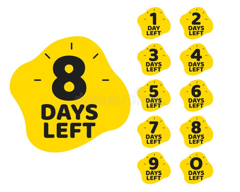 Number of Days Left Promotional Marketing Template Set Stock Vector ...