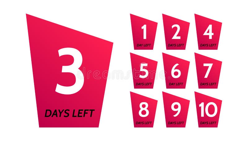 Number of days left stock vector. Illustration of design - 159864732