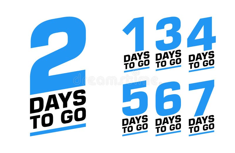 Number of Days Left. Set of Vector Emblems Stock Illustration ...