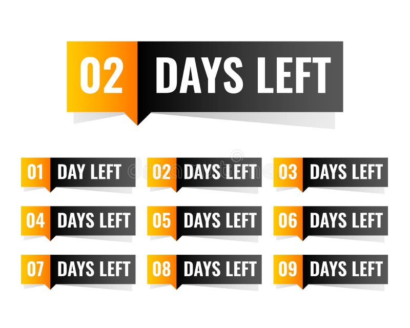 Number of Days Left Sticker Design Stock Vector - Illustration of ...