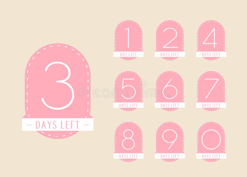 Number of Days Left. Stickers and Banners Timer Set Stock Vector ...