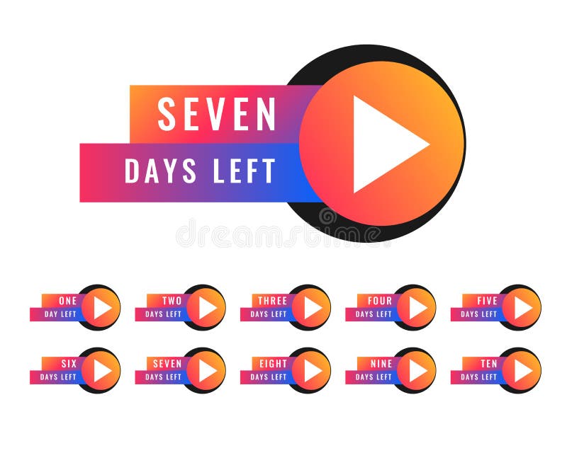 Number of Days Left Stocker Badge Symbol Design Stock Vector ...