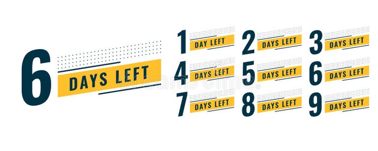 Number of Days Left Template for Business Promotion Stock Vector ...
