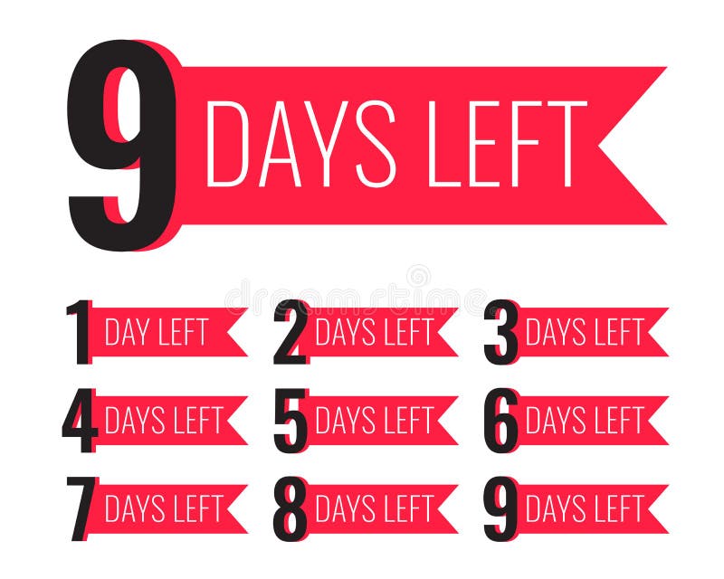 Number of Days Left Template in Ribbon Style Stock Vector ...
