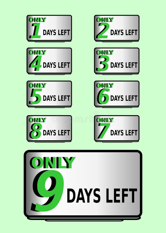 Number of Days Remaining Badge for Sale or Promotion Stock Vector ...