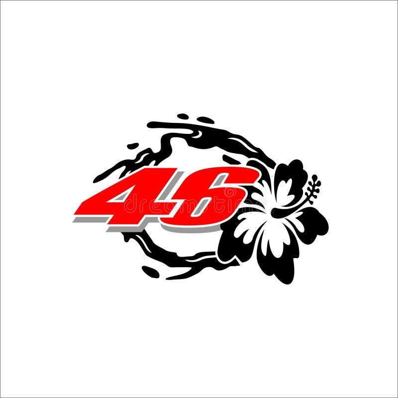 Number 46 Decorated with Flowers Stock Vector - Illustration of symbol ...