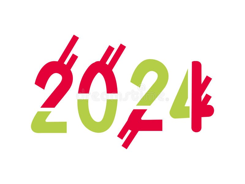 2024 Number Decoration Design Stock Vector - Illustration of isolation ...