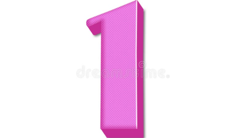 Number 1 Design in Candy Pink Dot Style Stock Illustration ...