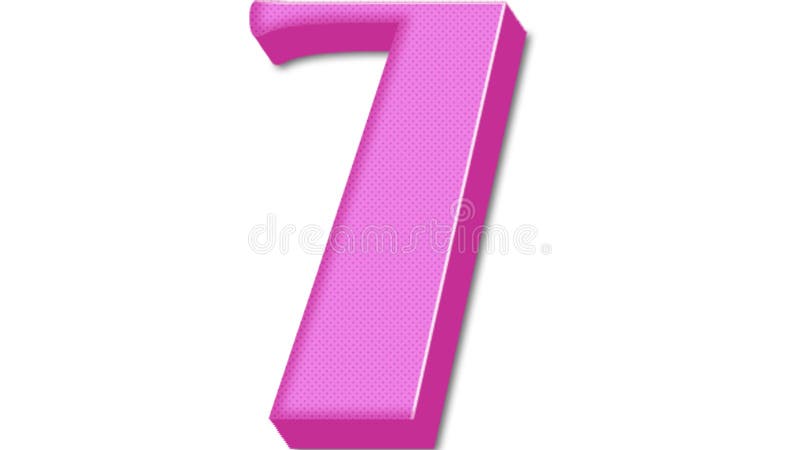 Number 7 Design in Candy Pink Dot Style Stock Illustration ...