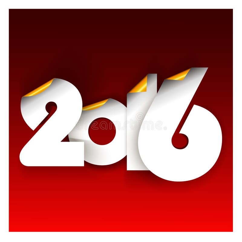 2016 Number Design. Vector Illustration Stock Illustration ...