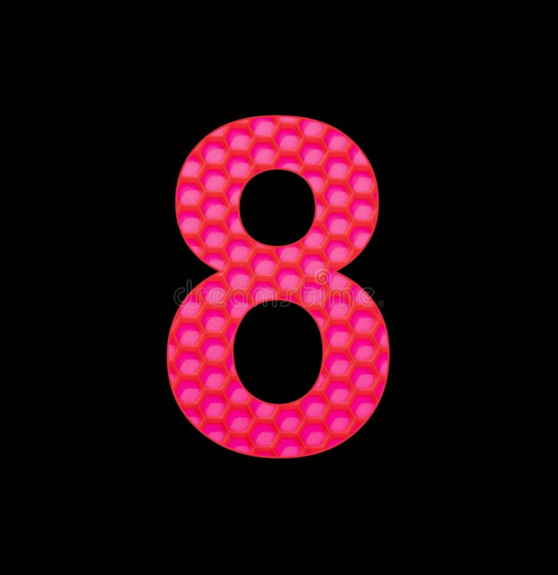 Number 8 - Digit Eight on the Background of Red Silicone Hexagonal ...