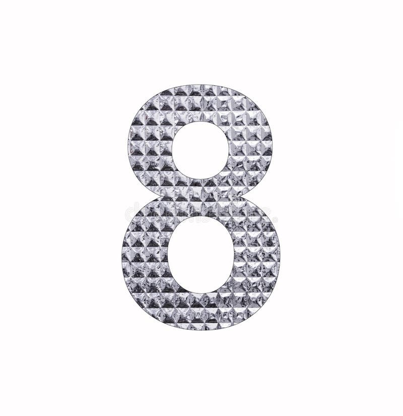 Number Eight in White with Pieces and Gambling Dice - Orange Eva Rubber ...