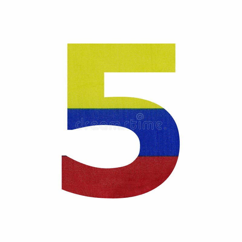 Digit Number 5 - Colombia Flag Colors Stock Illustration - Illustration ...