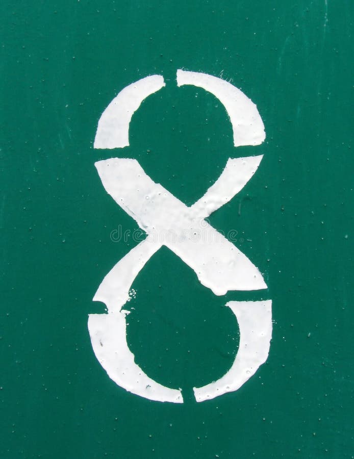 Number 8 Digit Painted on Rusty Metal Surface Stock Photo - Image of ...