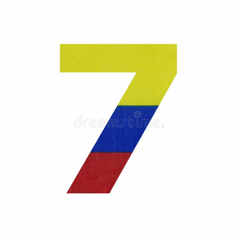 Digit Number 7 - Colombia Flag Colors Stock Illustration - Illustration ...