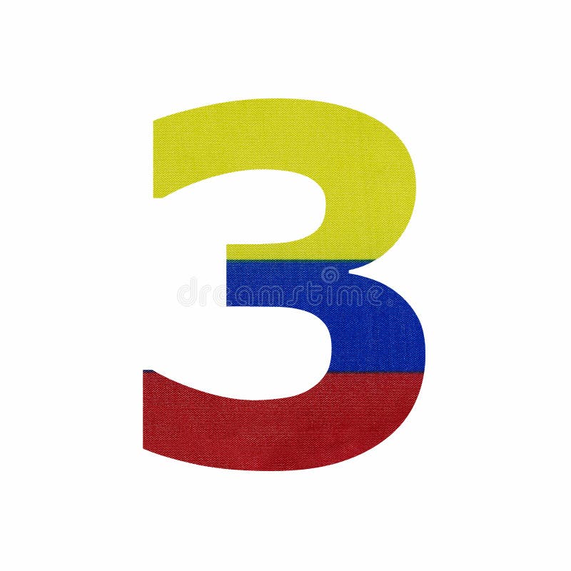 Digit Number 1 - Colombia Flag Colors Stock Illustration - Illustration ...