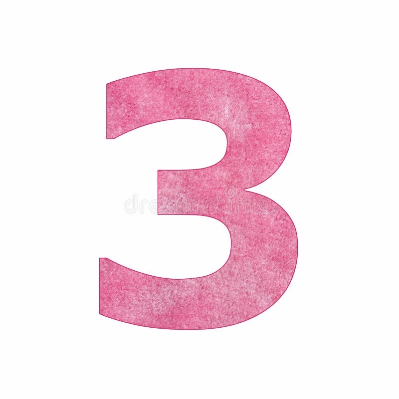 Digit Number 3 - Pink Plush Texture Stock Photo - Image of lines ...
