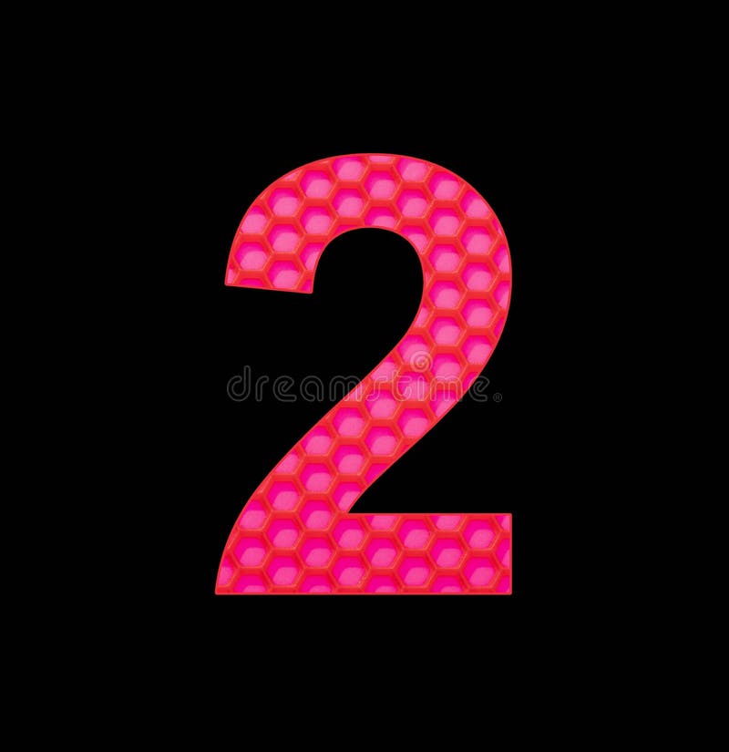 Number 2 - Digit Two on the Background of Red Silicone Hexagonal Stock ...