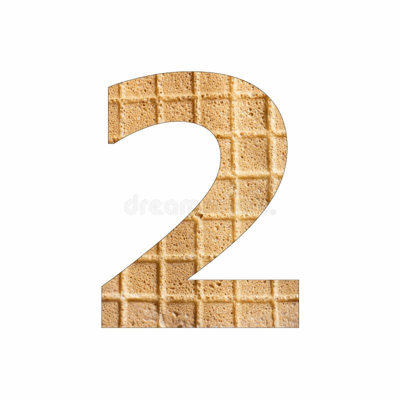 Number Digit Two - Wafer Close-up Texture Stock Photo - Image of sauce ...