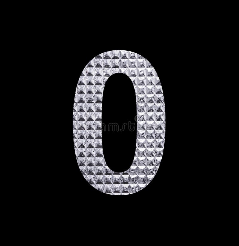 Number Zero on Textured Silver Shiny Paper Stock Image - Image of foil ...