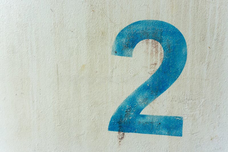 The Number 2 on the Dirty White Wall Stock Image - Image of flaking ...