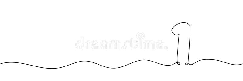 Number 1 is Drawn by Continuous Line Drawing. Editable Line. Vector ...