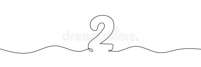 Number 2 is Drawn by Continuous Line Drawing. Editable Line. Vector ...