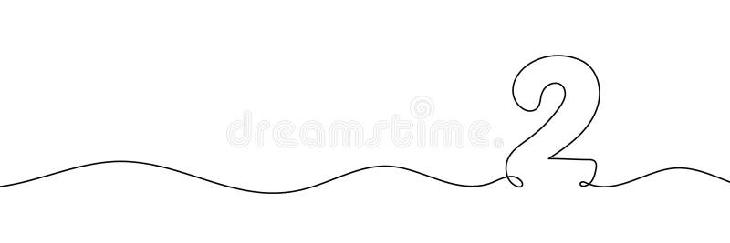 Number 2 is Drawn by Continuous Line Drawing. Editable Line. Vector ...