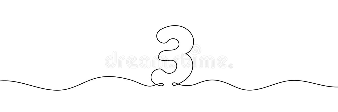 Line Drawing Number 3 Stock Illustrations – 933 Line Drawing Number 3 ...