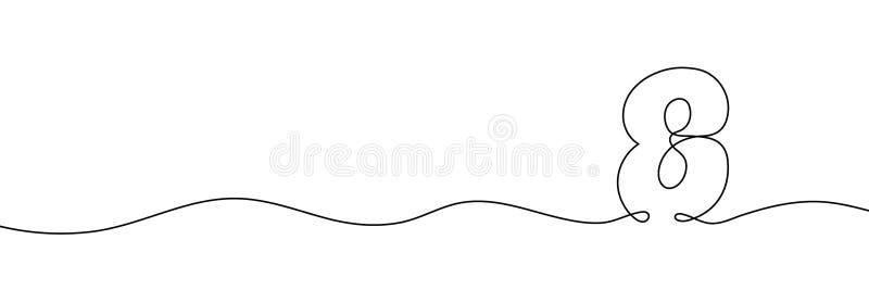 Number 8 is Drawn by Continuous Line Drawing. Editable Line. Vector ...