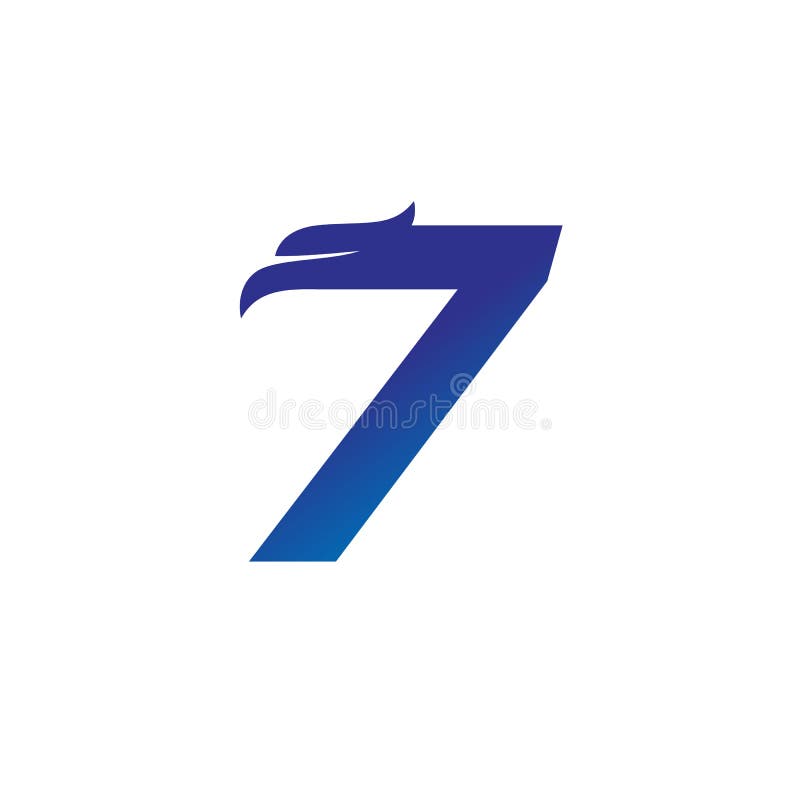 Number 7 with Eagle Head Logo Design Stock Vector - Illustration of ...