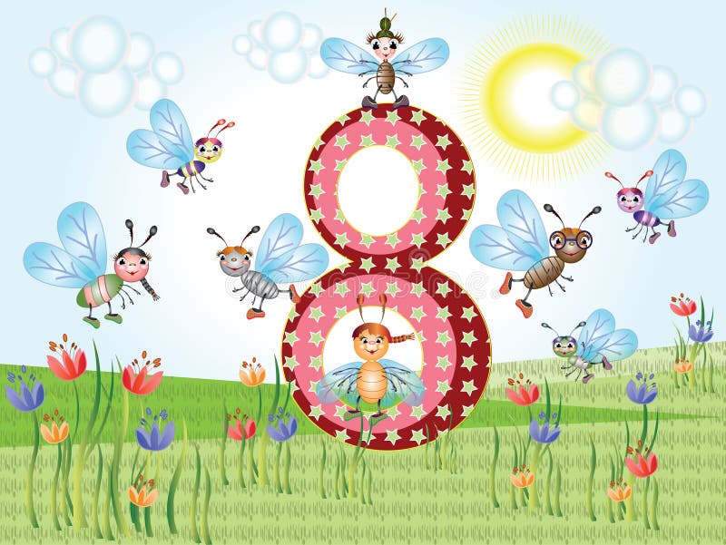Number 8 Eight,educational Card,learning Counting with Fingers Stock ... Number 8 Eight,educational Card,learning Counting with Fingers Stock ...