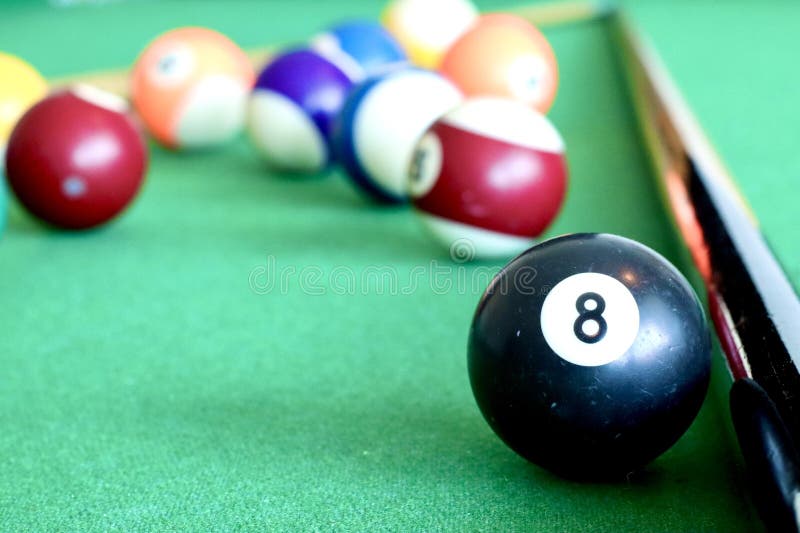 Number Eight Black Snooker Ball Stock Photo - Image of table, ball ...
